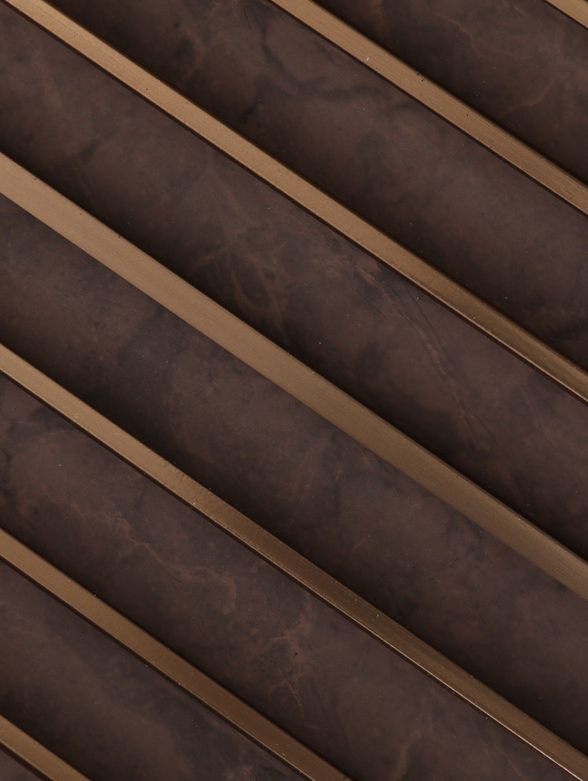 Mocha Marble Fluted Slat Wall Panel - Volga Panels™ (Moisture-proof)