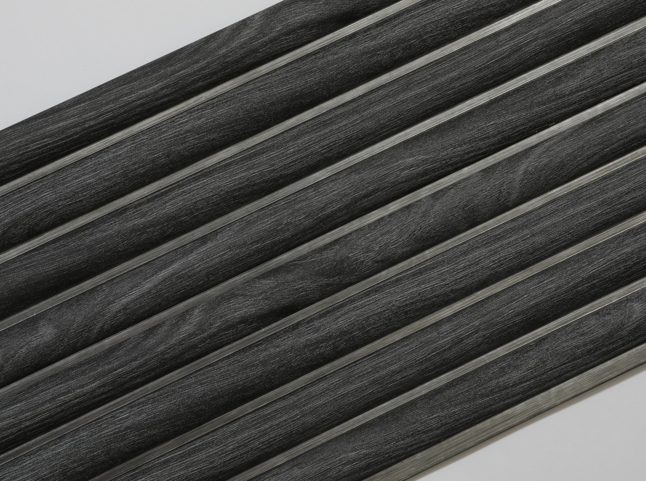 Charcoal Oak & Silver Fluted Slat Wall Panel - Volga Panels™ (Moisture