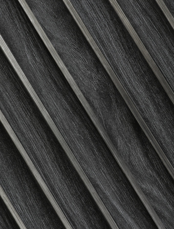 Charcoal Oak & Silver Fluted Slat Wall Panel - Volga Panels™ (Moisture
